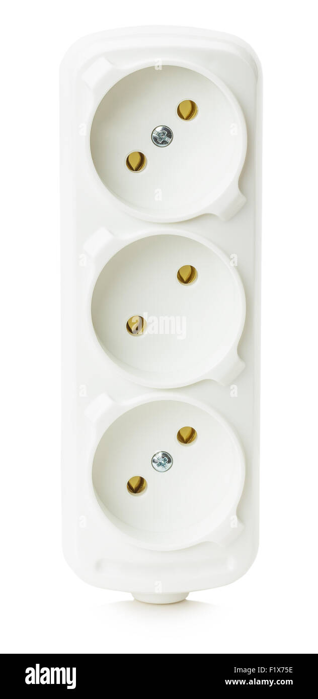 multiple socket Isolated on the white background Stock Photo - Alamy