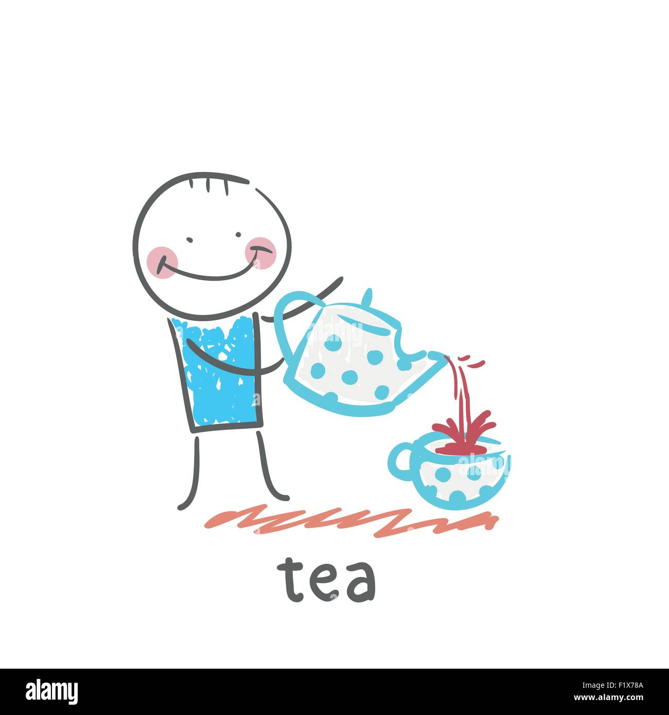 tea. Fun cartoon style illustration. The situation of life Stock Vector ...