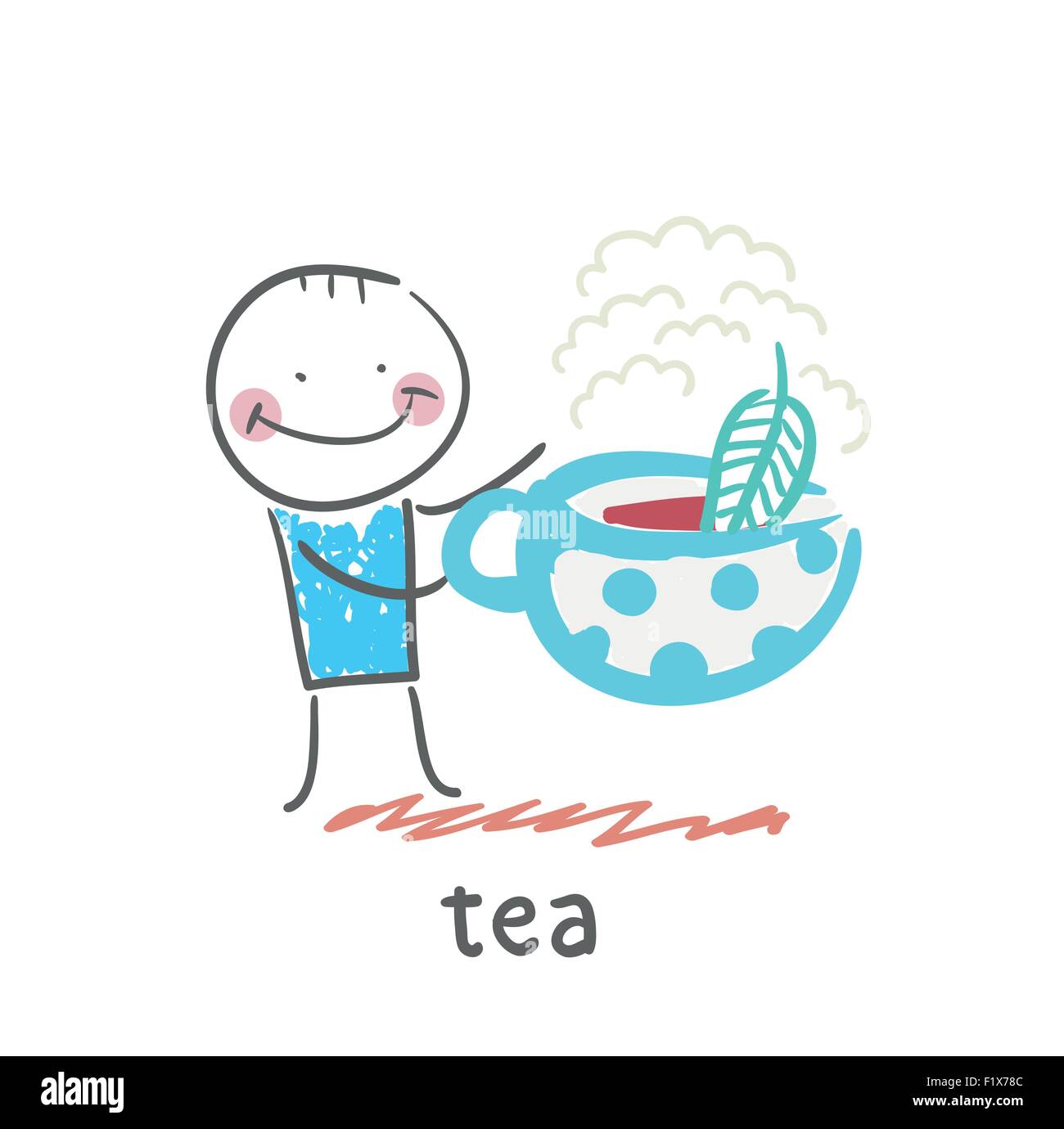 tea. Fun cartoon style illustration. The situation of life Stock Vector ...