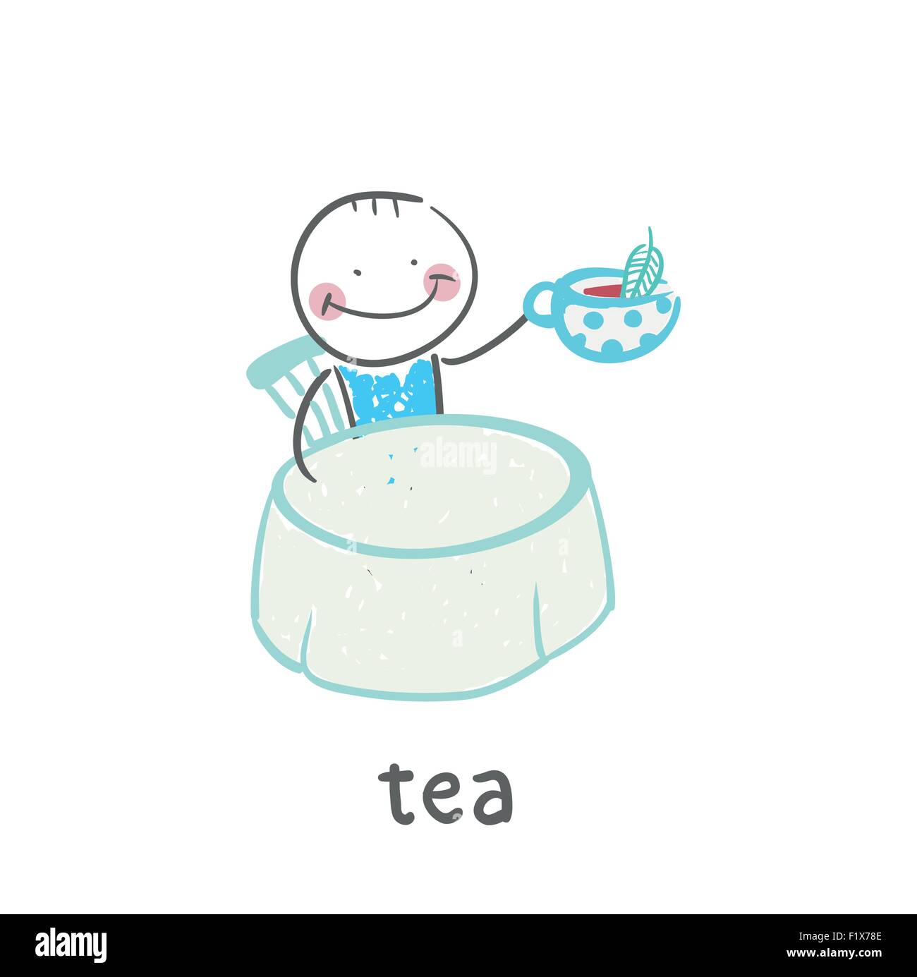 tea. Fun cartoon style illustration. The situation of life Stock Vector ...