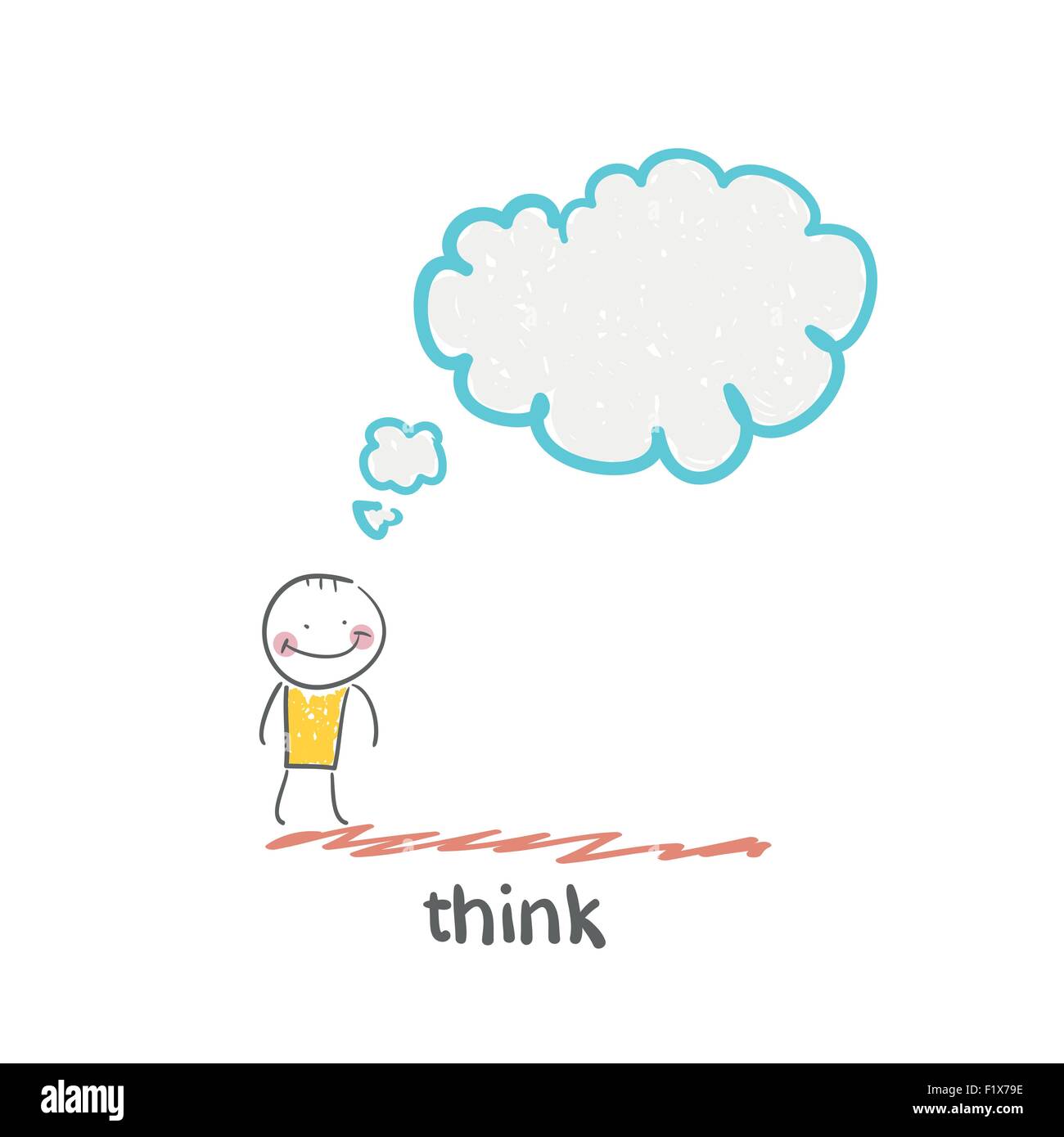 think. Fun cartoon style illustration. The situation of life Stock ...