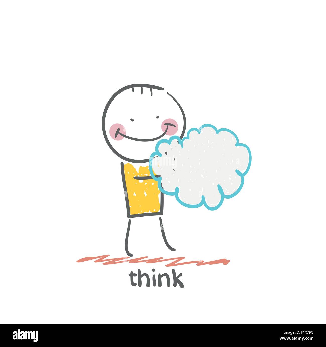 think. Fun cartoon style illustration. The situation of life Stock ...