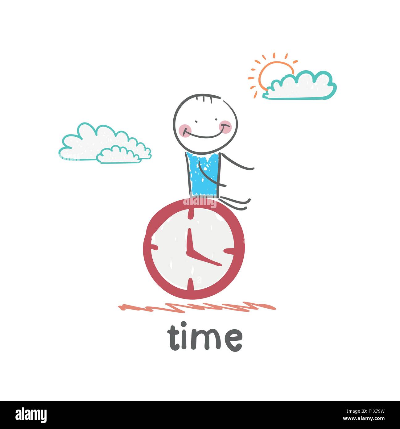 time. Fun cartoon style illustration. The situation of life Stock ...