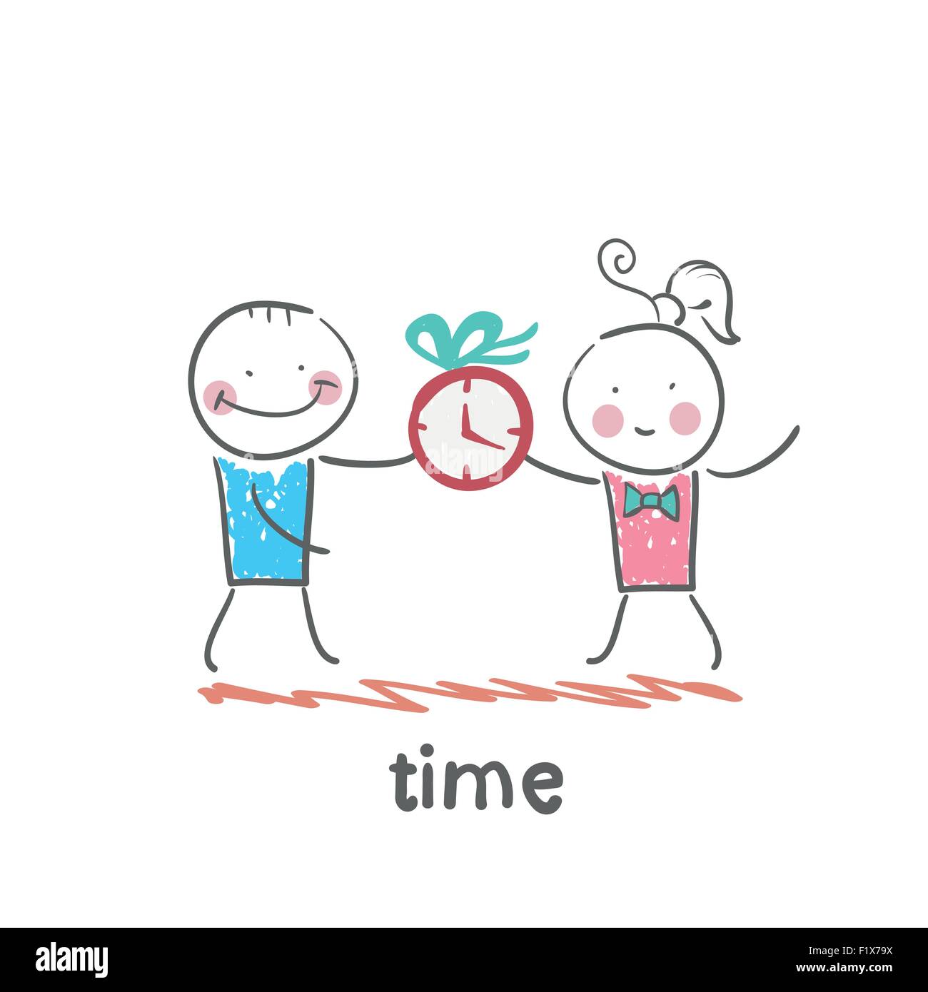 time. Fun cartoon style illustration. The situation of life Stock ...