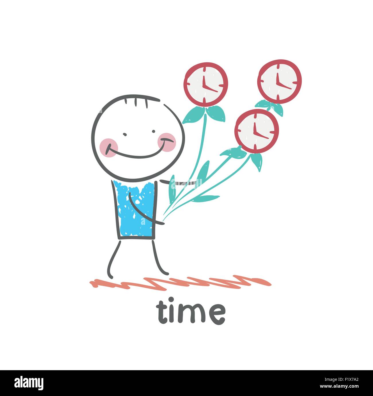 time. Fun cartoon style illustration. The situation of life Stock ...