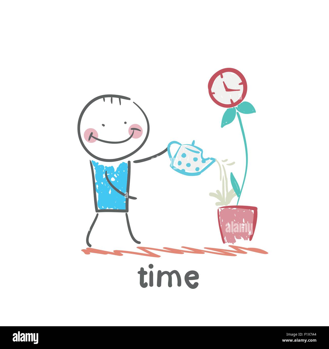 time. Fun cartoon style illustration. The situation of life Stock ...