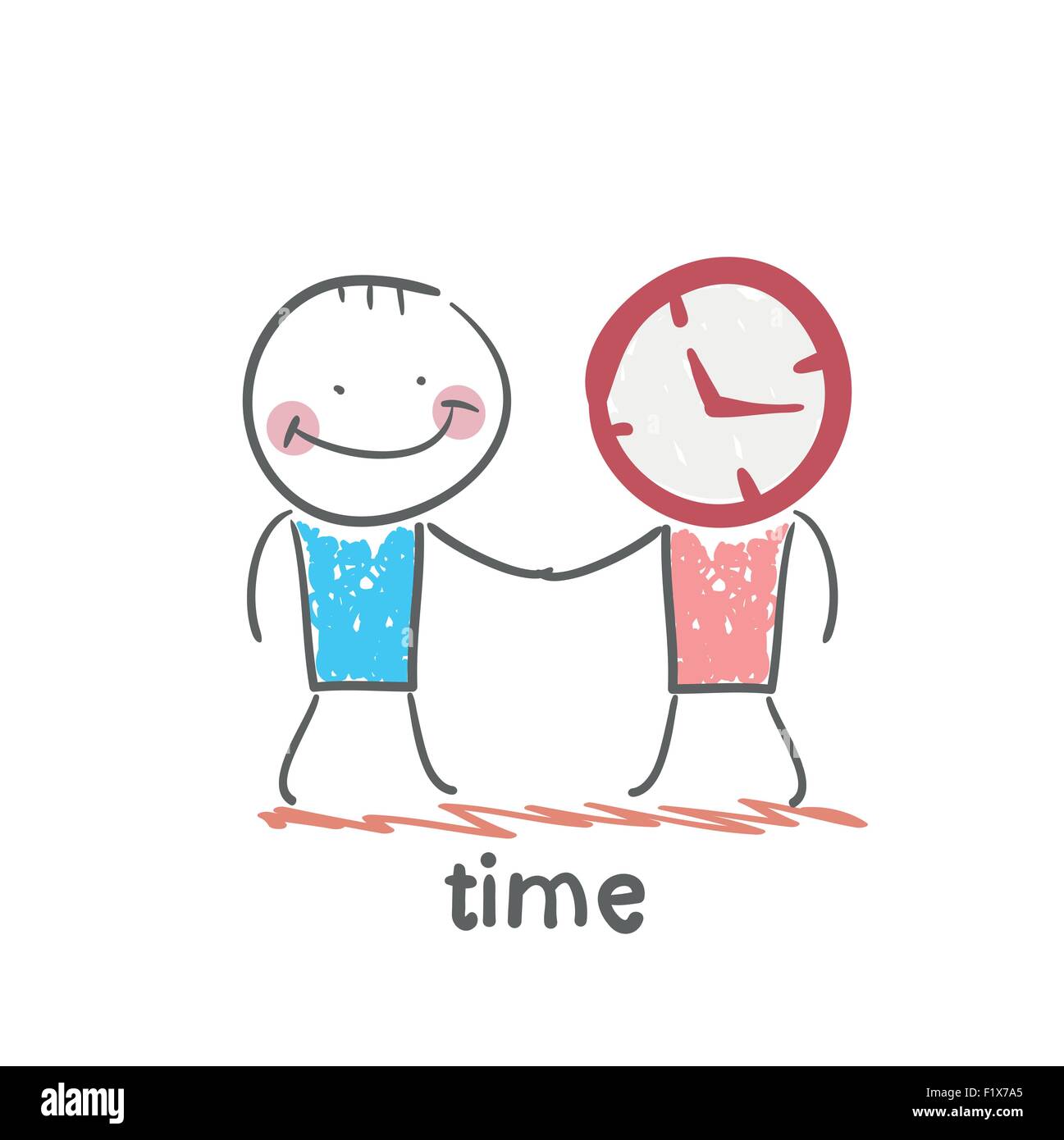 time. Fun cartoon style illustration. The situation of life Stock ...