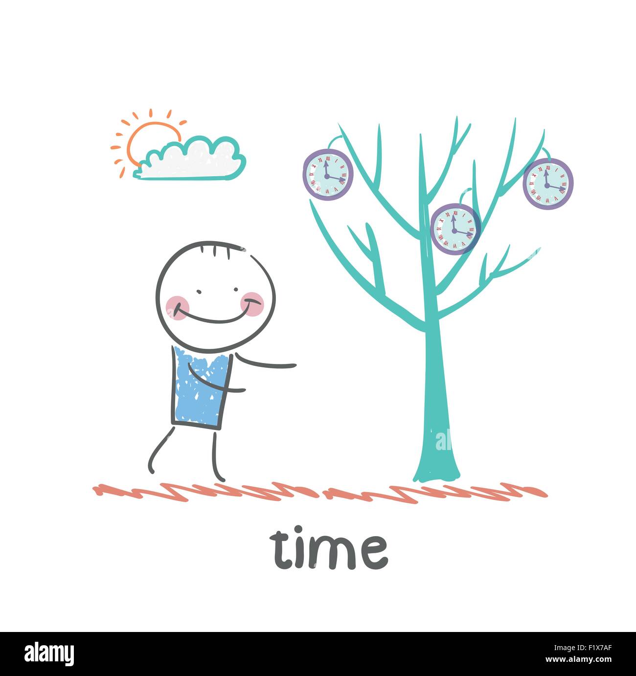 Man painting clock Stock Vector Images - Alamy