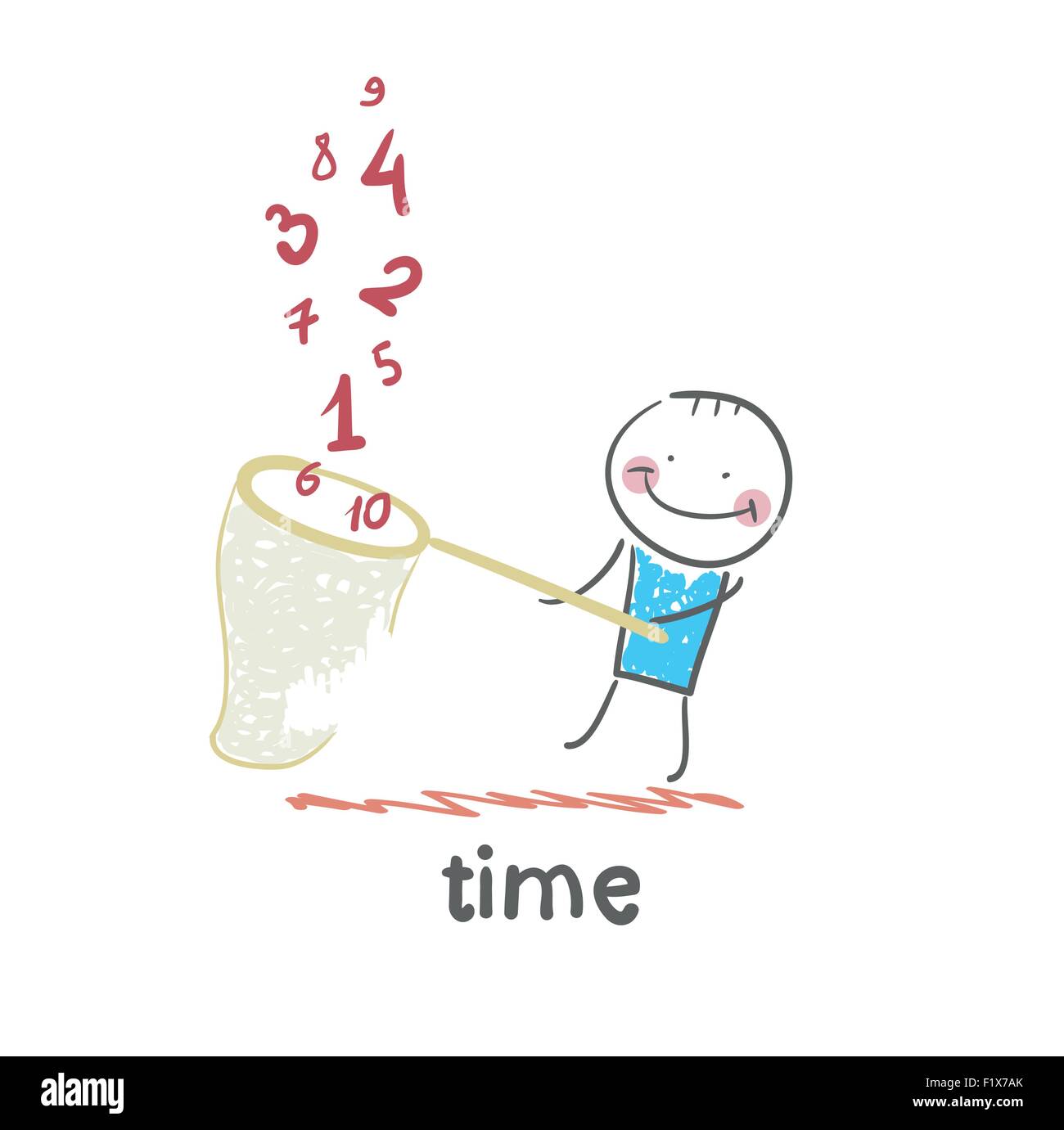 time. Fun cartoon style illustration. The situation of life Stock ...