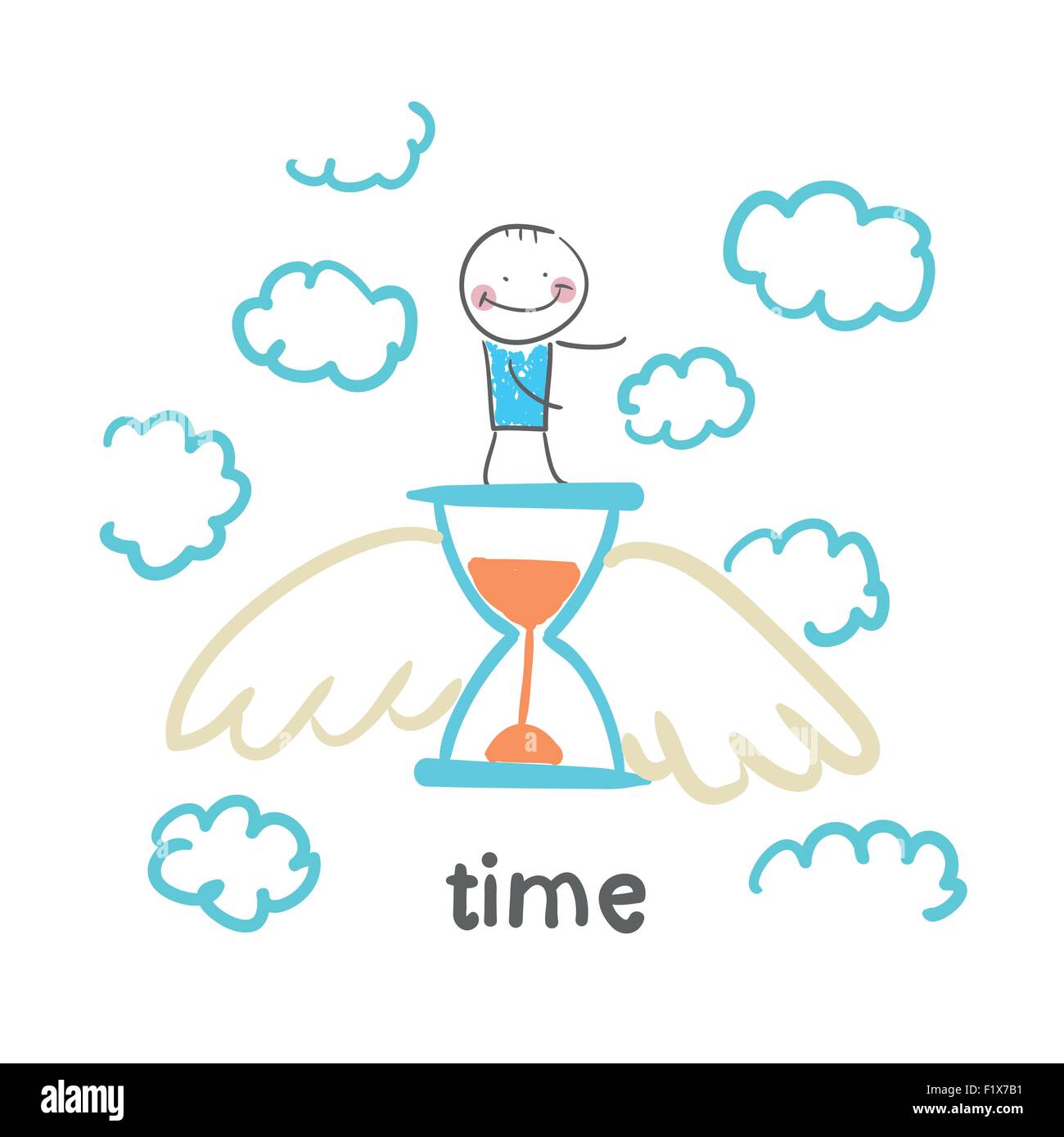 time. Fun cartoon style illustration. The situation of life Stock ...