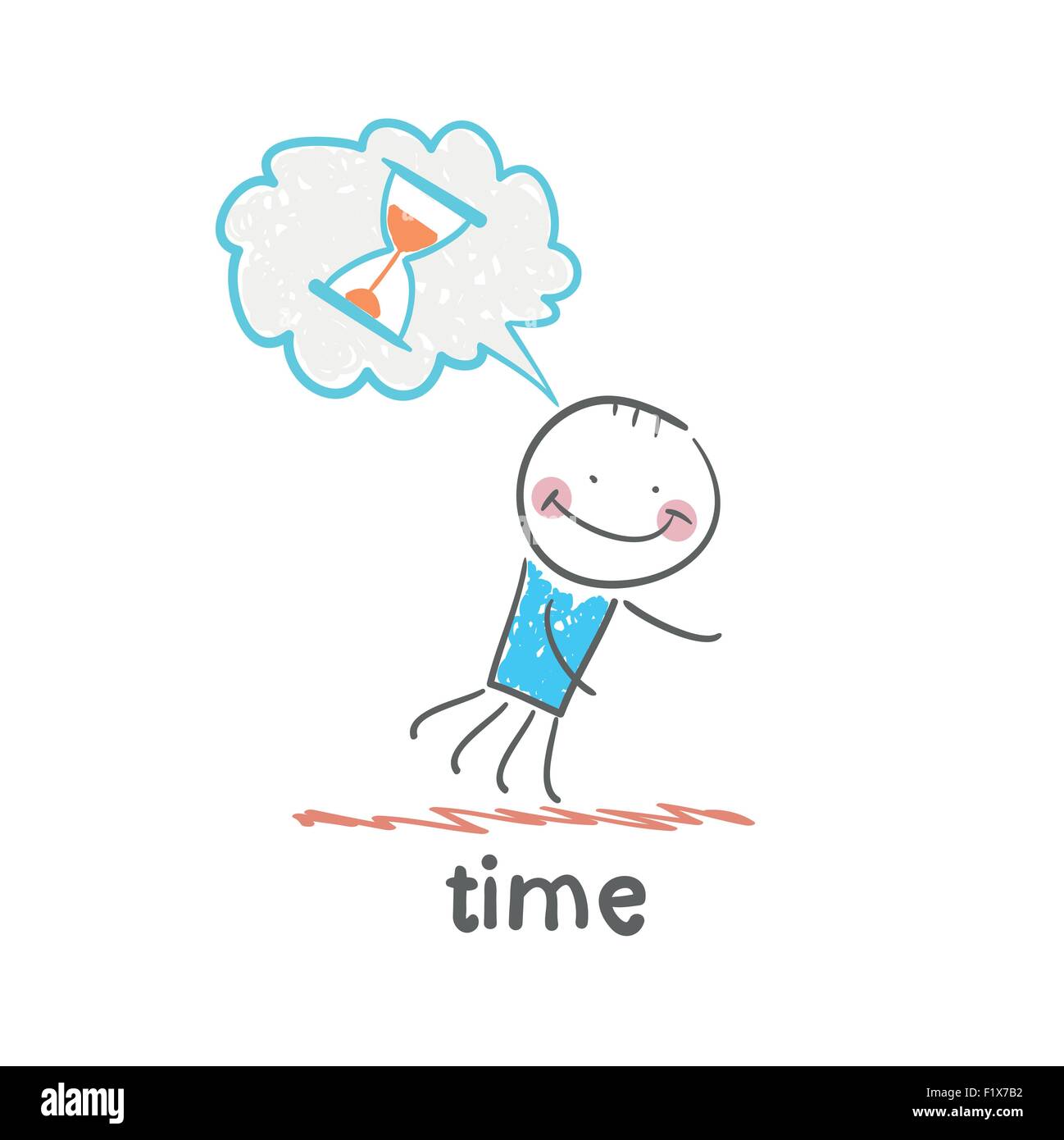 time. Fun cartoon style illustration. The situation of life Stock ...