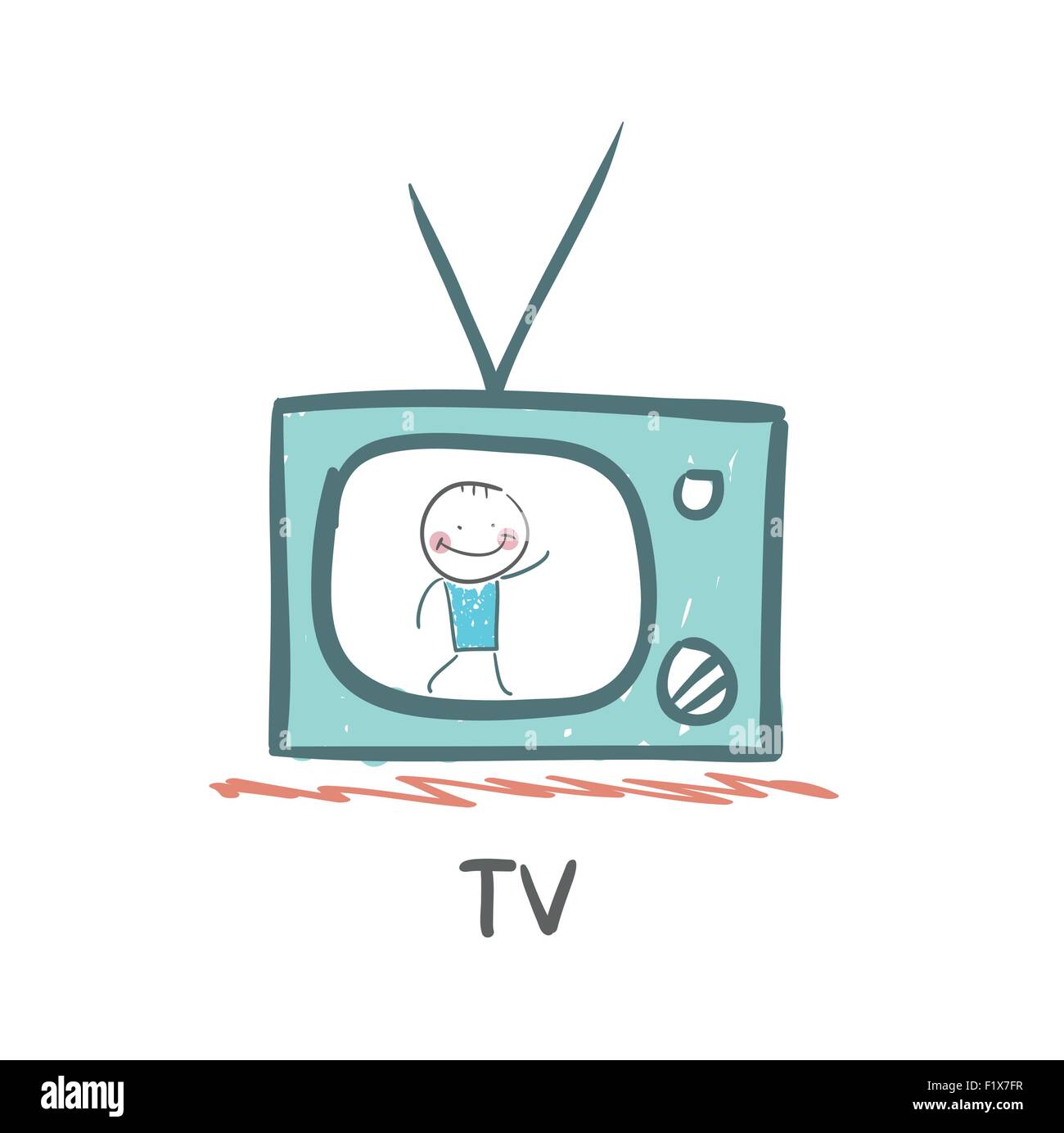 man on TV Stock Vector Image & Art - Alamy