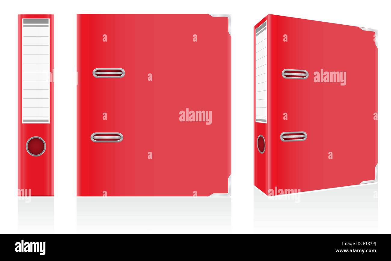 folder red binder metal rings for office vector illustration isolated ...