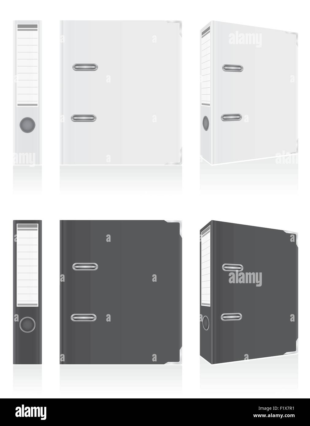 folder black and white binder metal rings for office vector ...