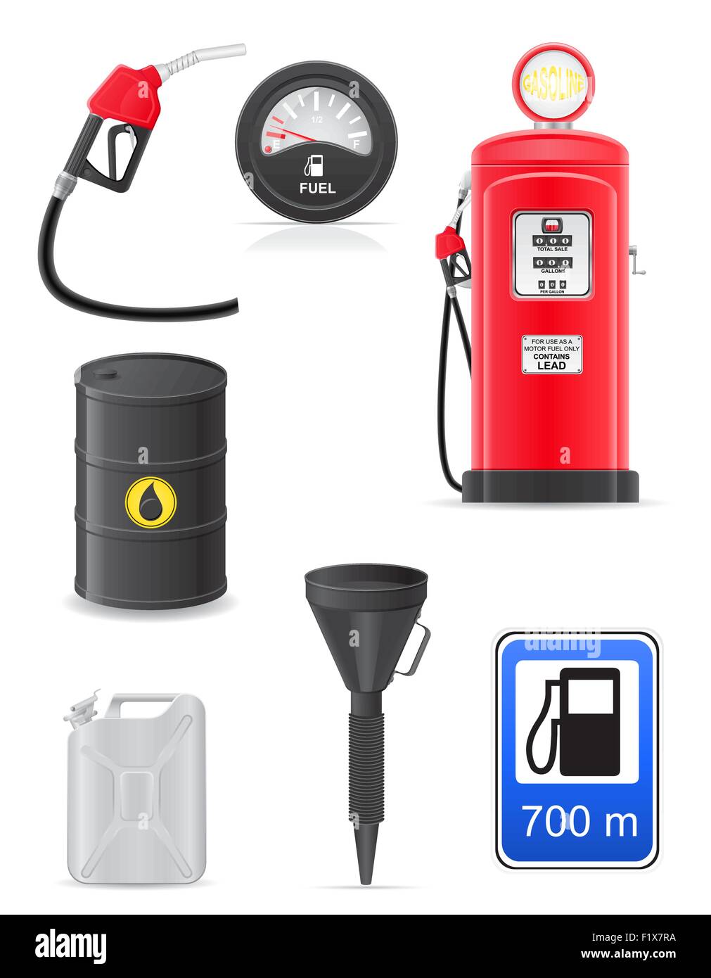 fuel set icons vector illustration isolated on white background Stock ...