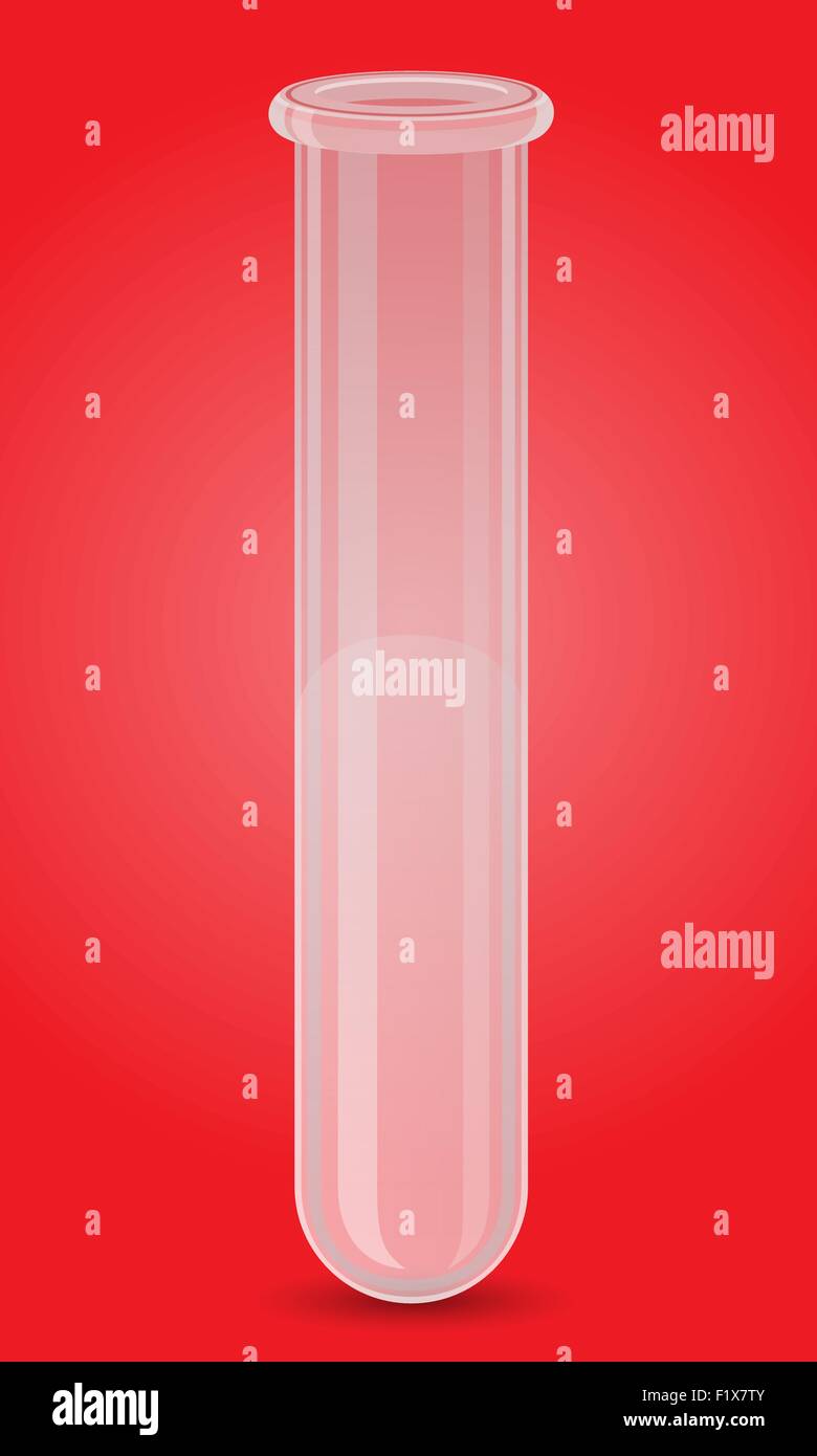 glass test tube vector illustration isolated in red background Stock ...