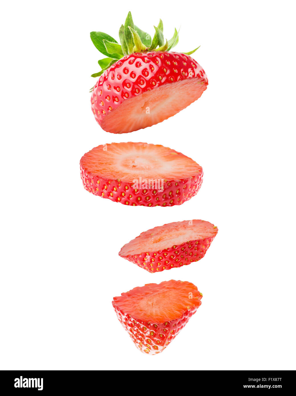strawberry slices isolated on the white background Stock Photo - Alamy