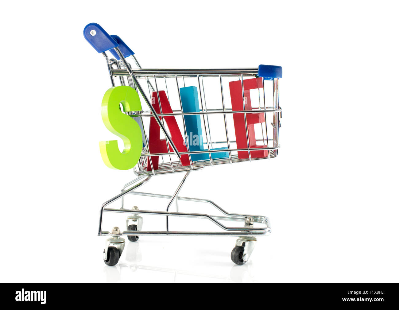 shopping card with letters sale isolated on white Stock Photo - Alamy