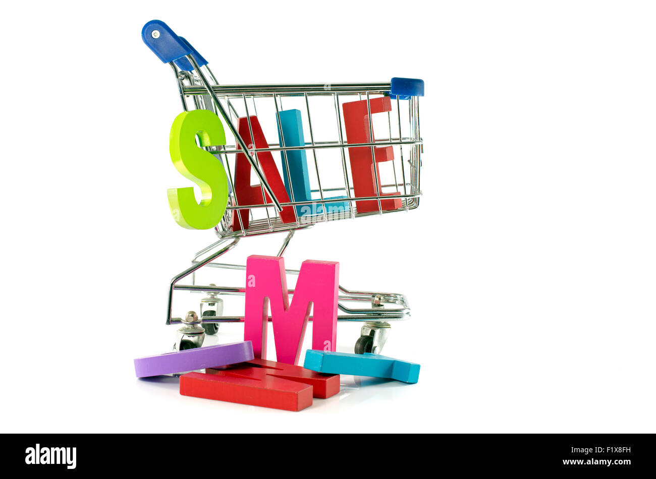 shopping card with letters sale isolated on white Stock Photo - Alamy