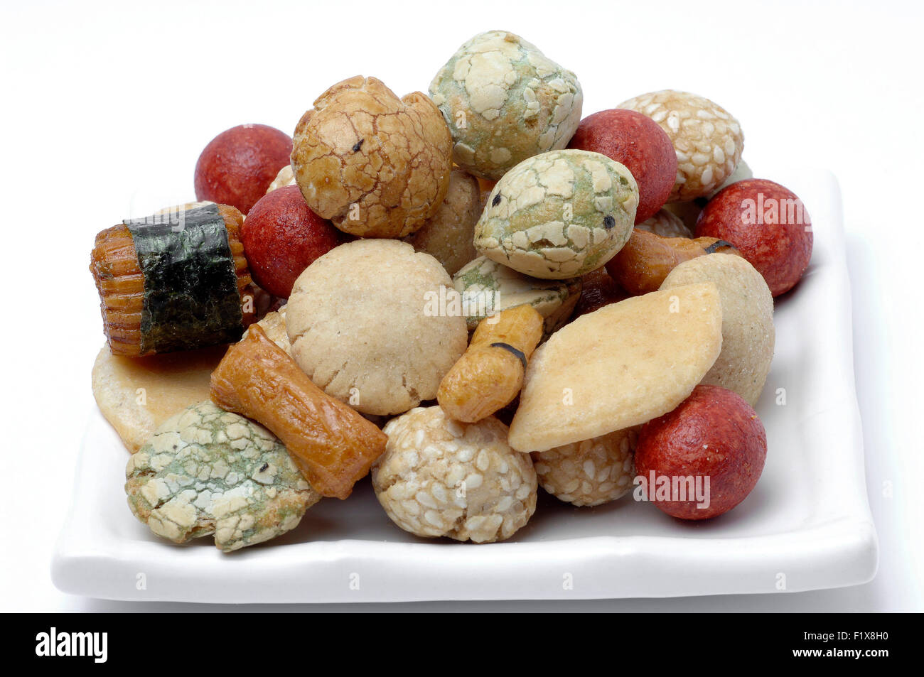 Rice cakes, Japanese Rice-Cracker, Arare Stock Photo - Alamy