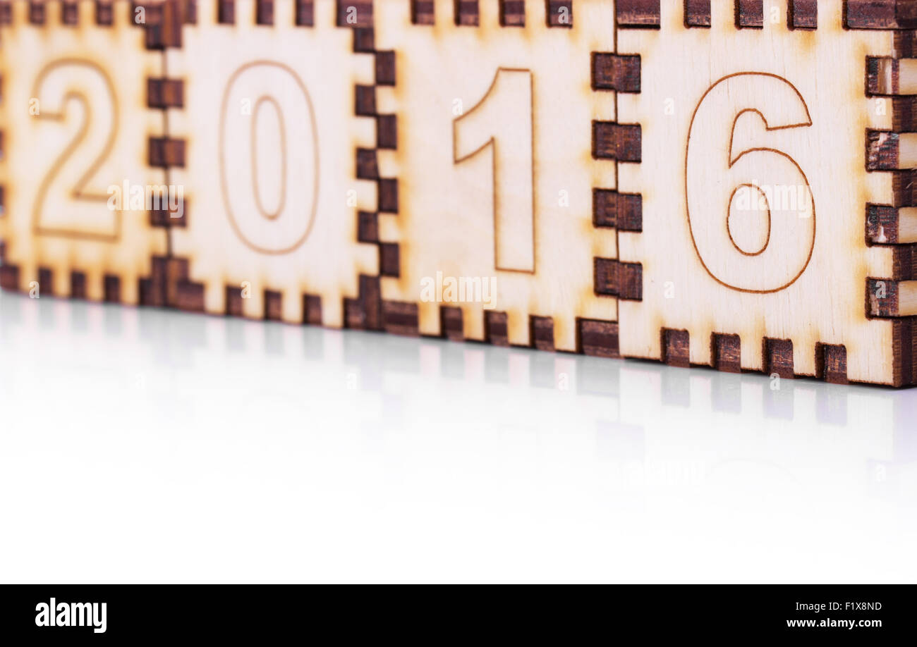 wooden cubes with numbers 2016 isolated on the white background Stock ...