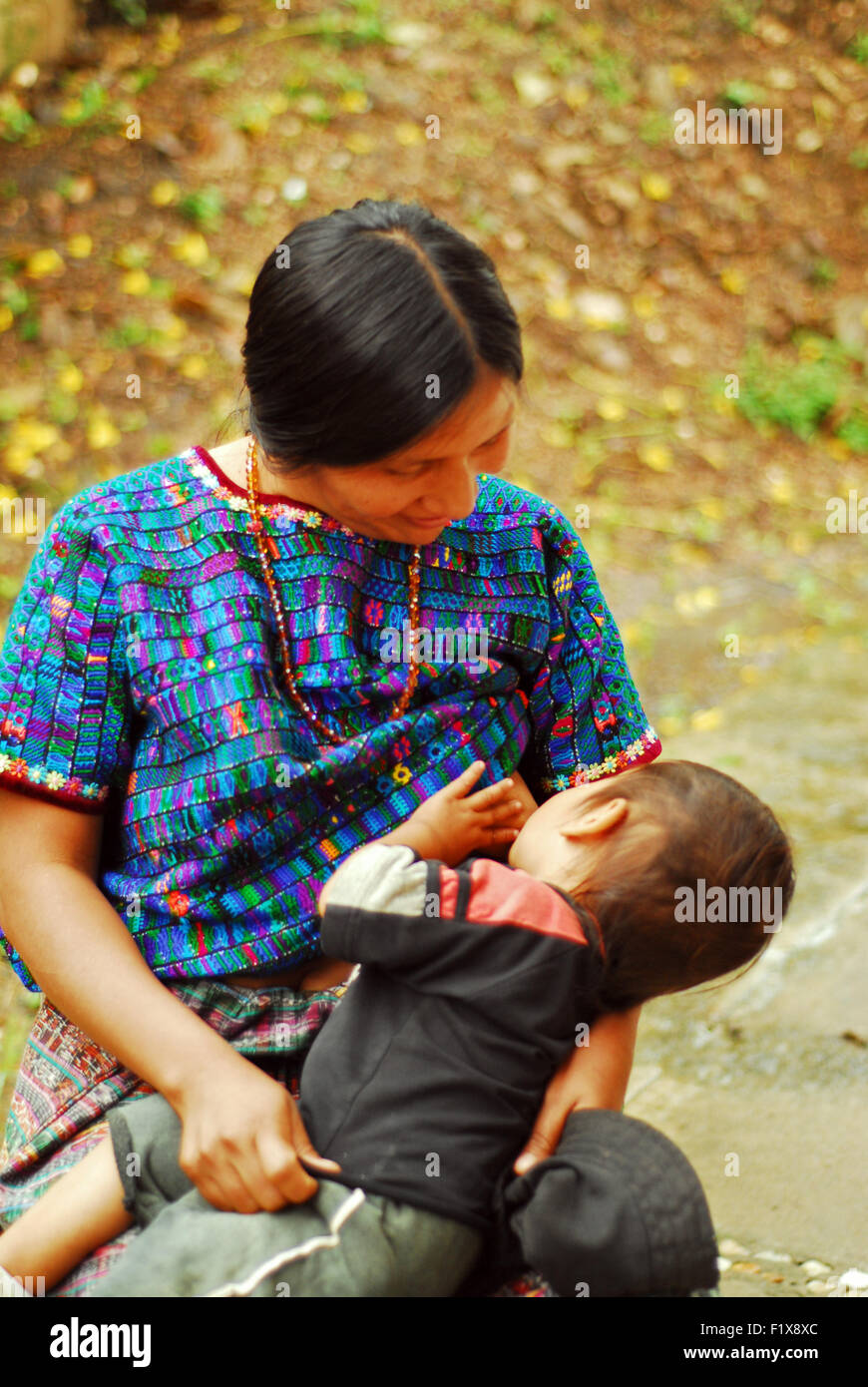 Guatemala, Salama, mother breastfeeding baby (Maria Cristina de Leon ...
