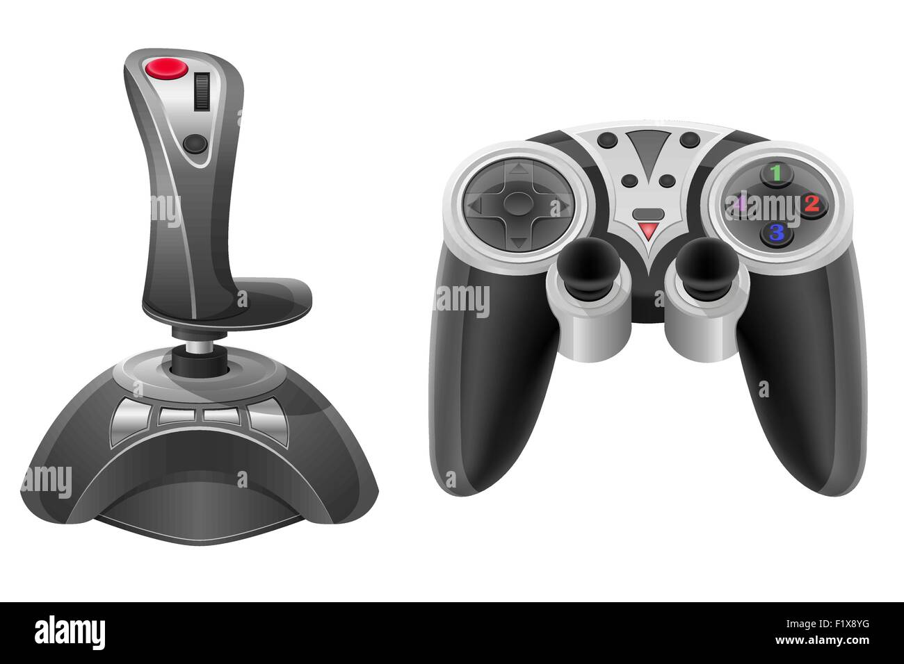 set icons joysticks modern for gaming consoles vector illustration EPS ...