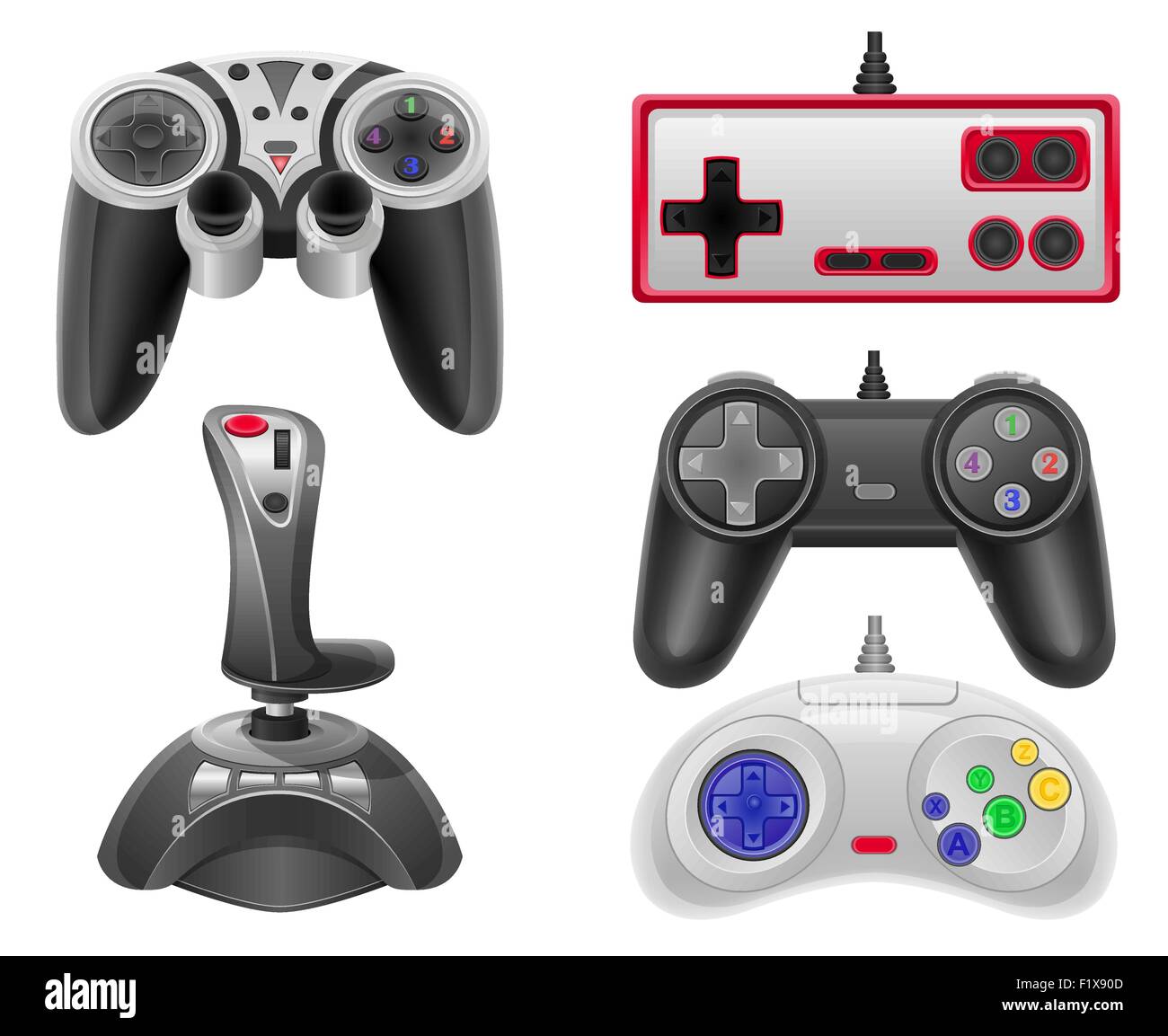 set icons joysticks for gaming consoles vector illustration EPS 10 isolated on white background ...