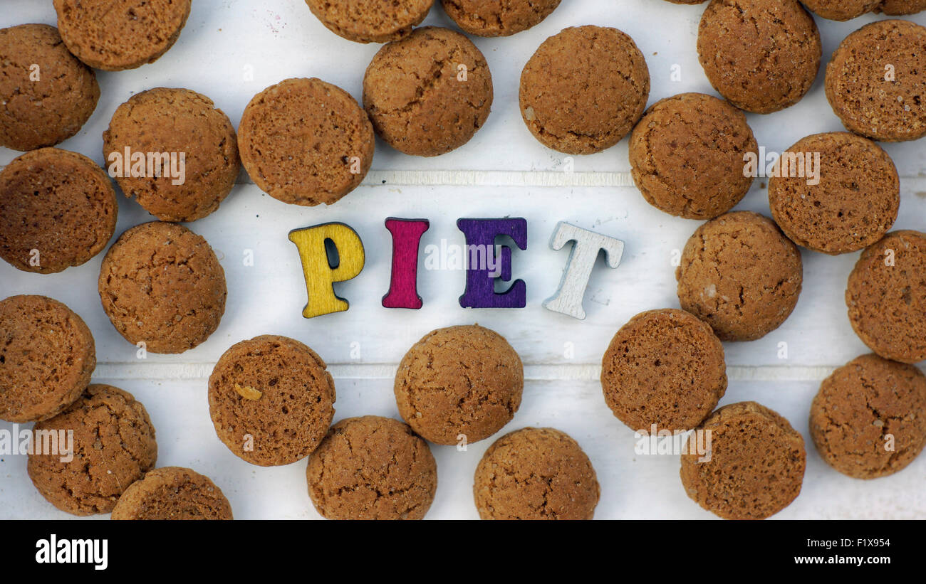 Piet written with wooden letters for the Sinterklaas celebration on the ...