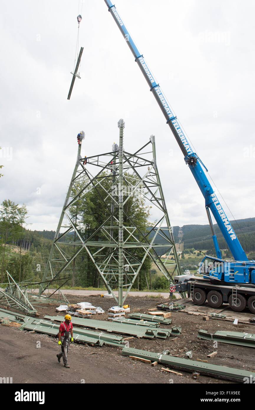 A transmission tower for the south-west power connection through the ...