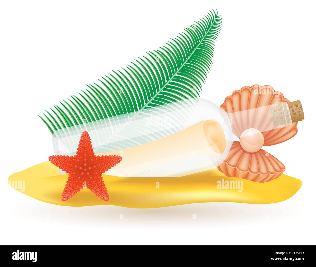message in a bottle for sos vector illustration isolated on white ...