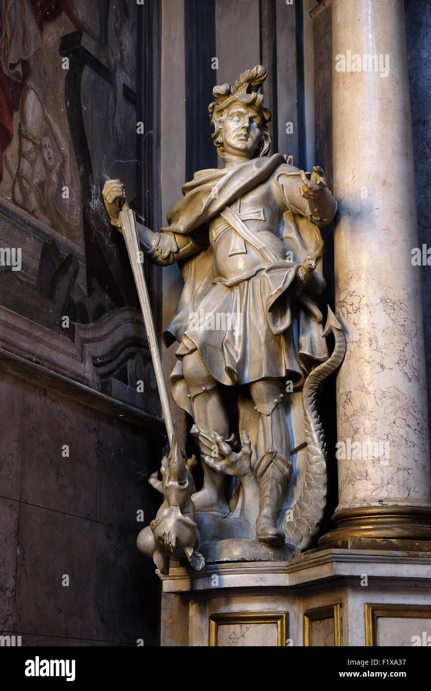 Saint George, statue on the altar in the St Nicholas Cathedral in ...