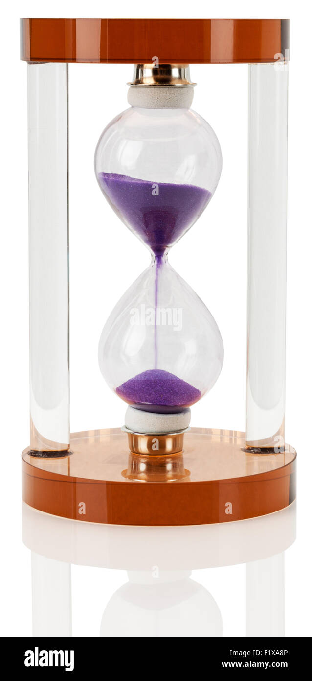 sand clock on white background Stock Photo - Alamy