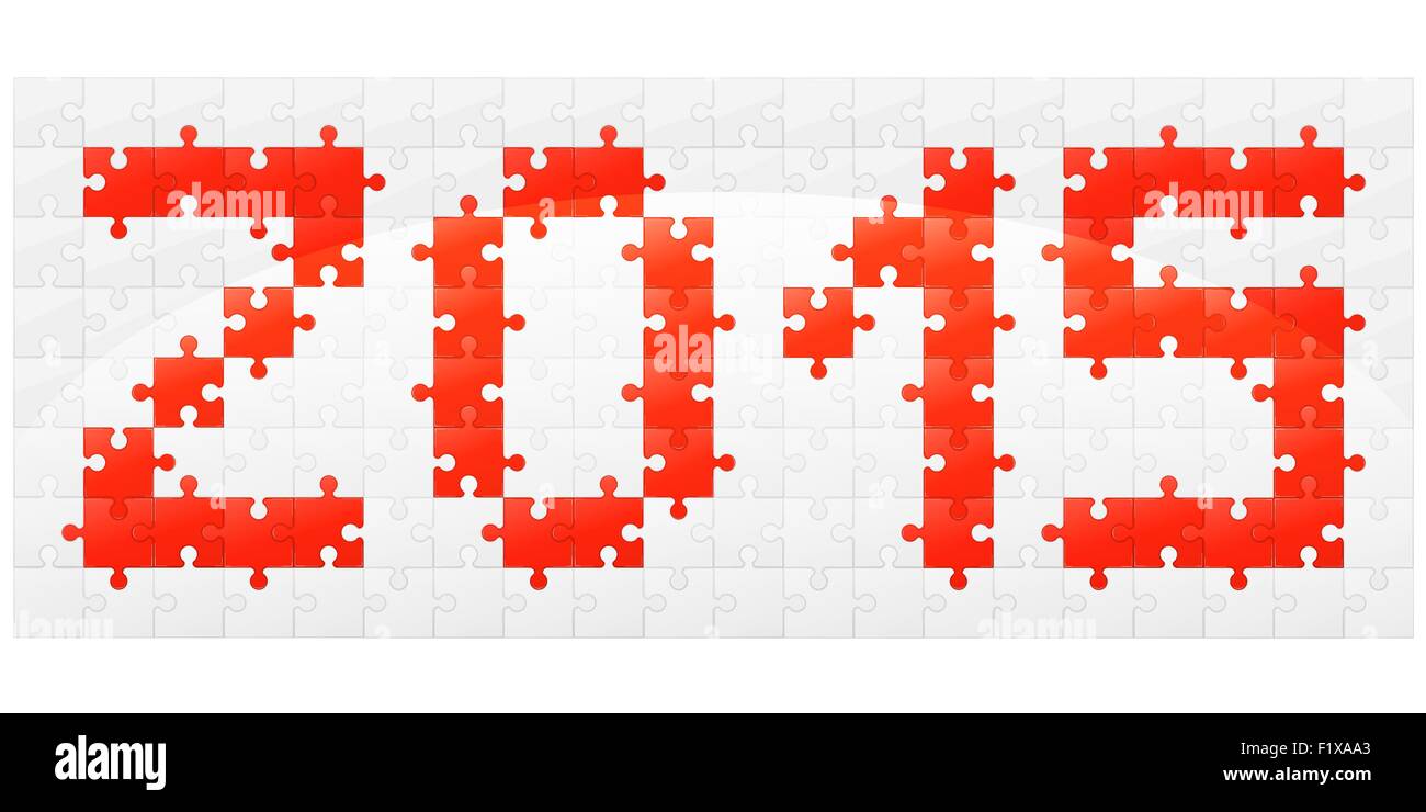 new year puzzle vector illustration isolated on white background Stock ...