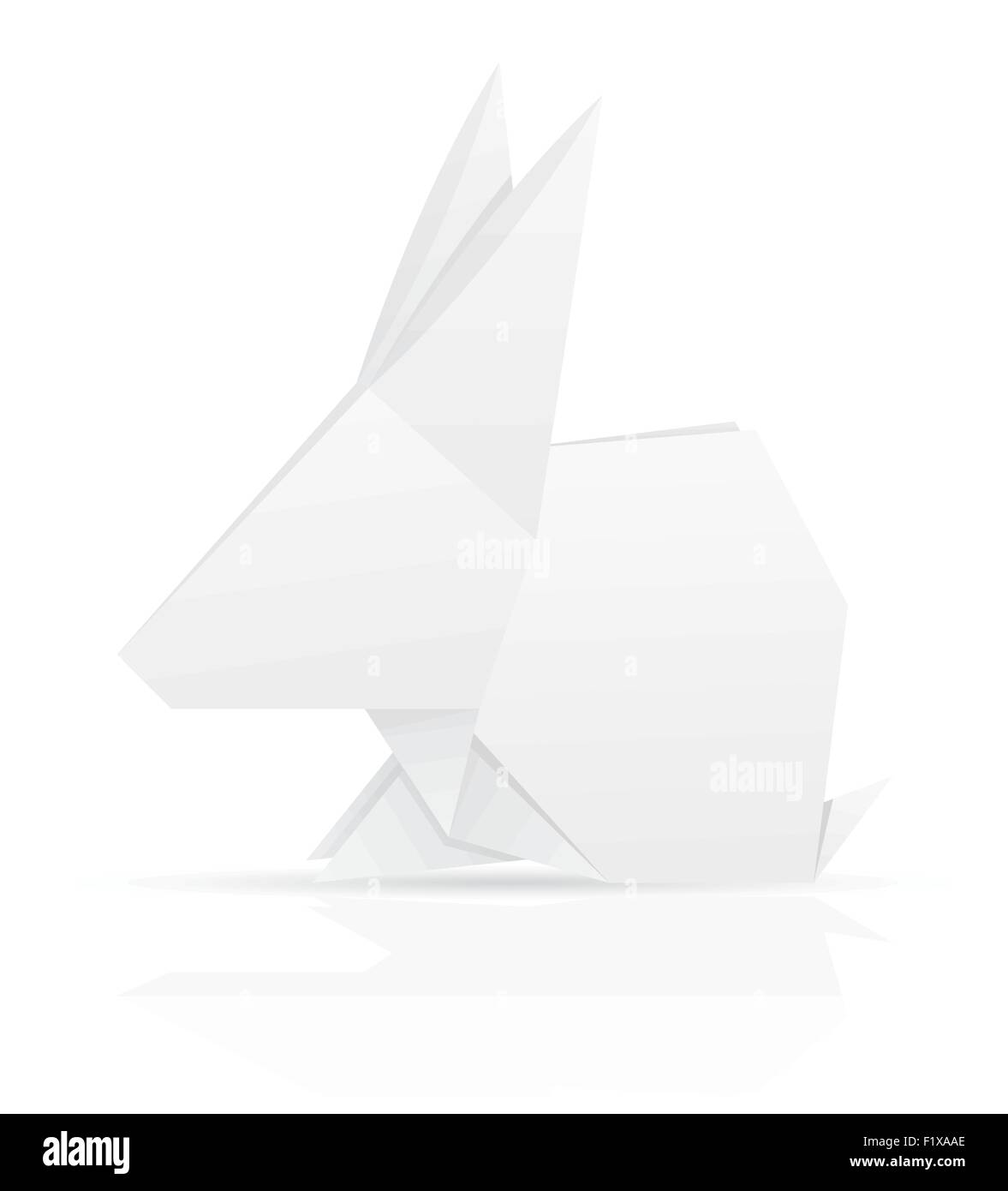 origami paper rabbit vector illustration isolated on white background ...