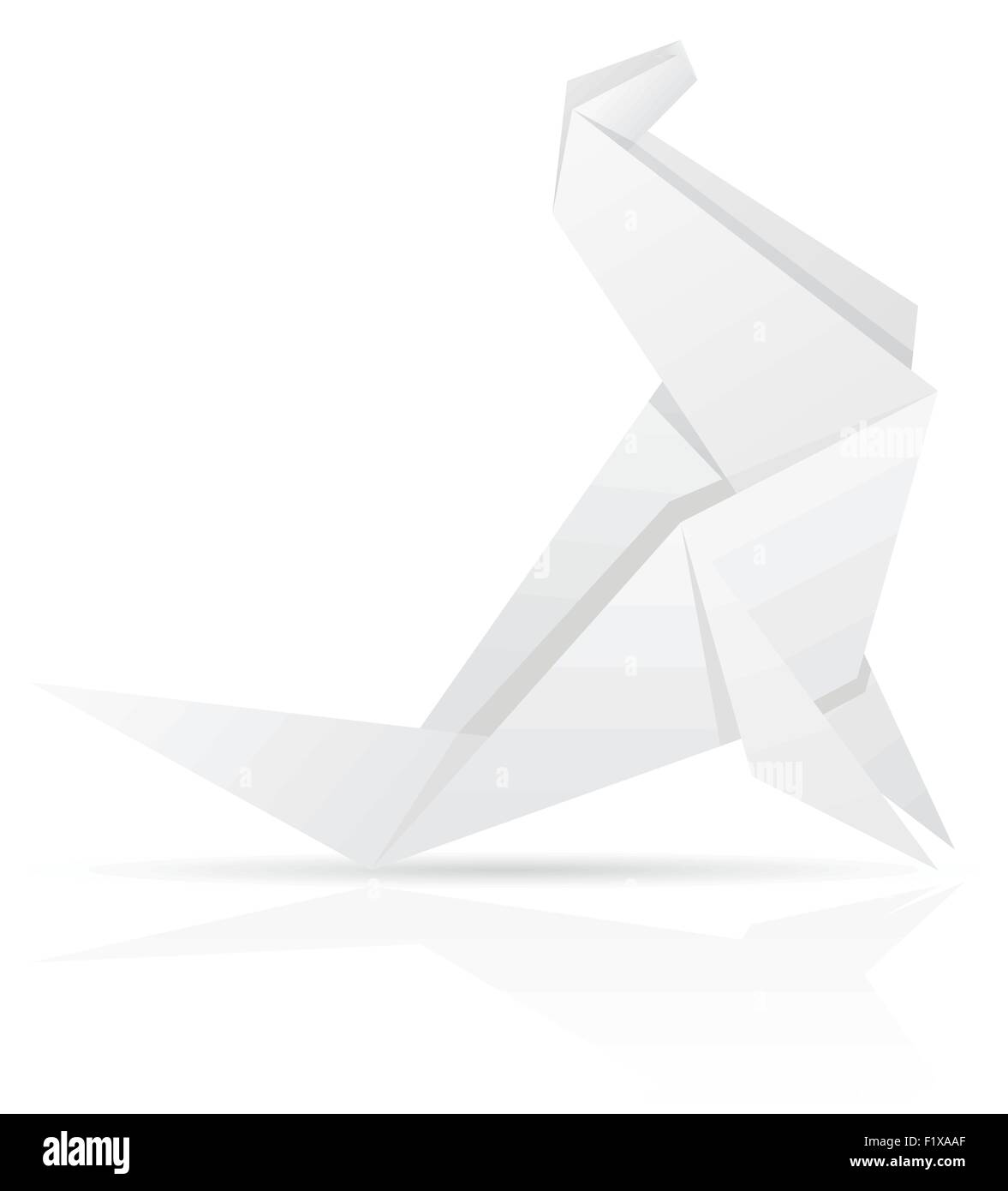 origami paper sea calf vector illustration isolated on white background ...