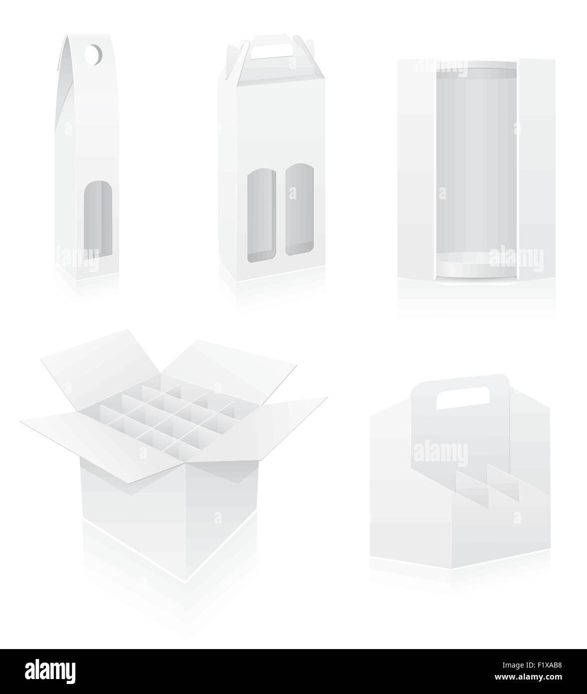 packing box for bottle set icons vector illustration isolated on white ...