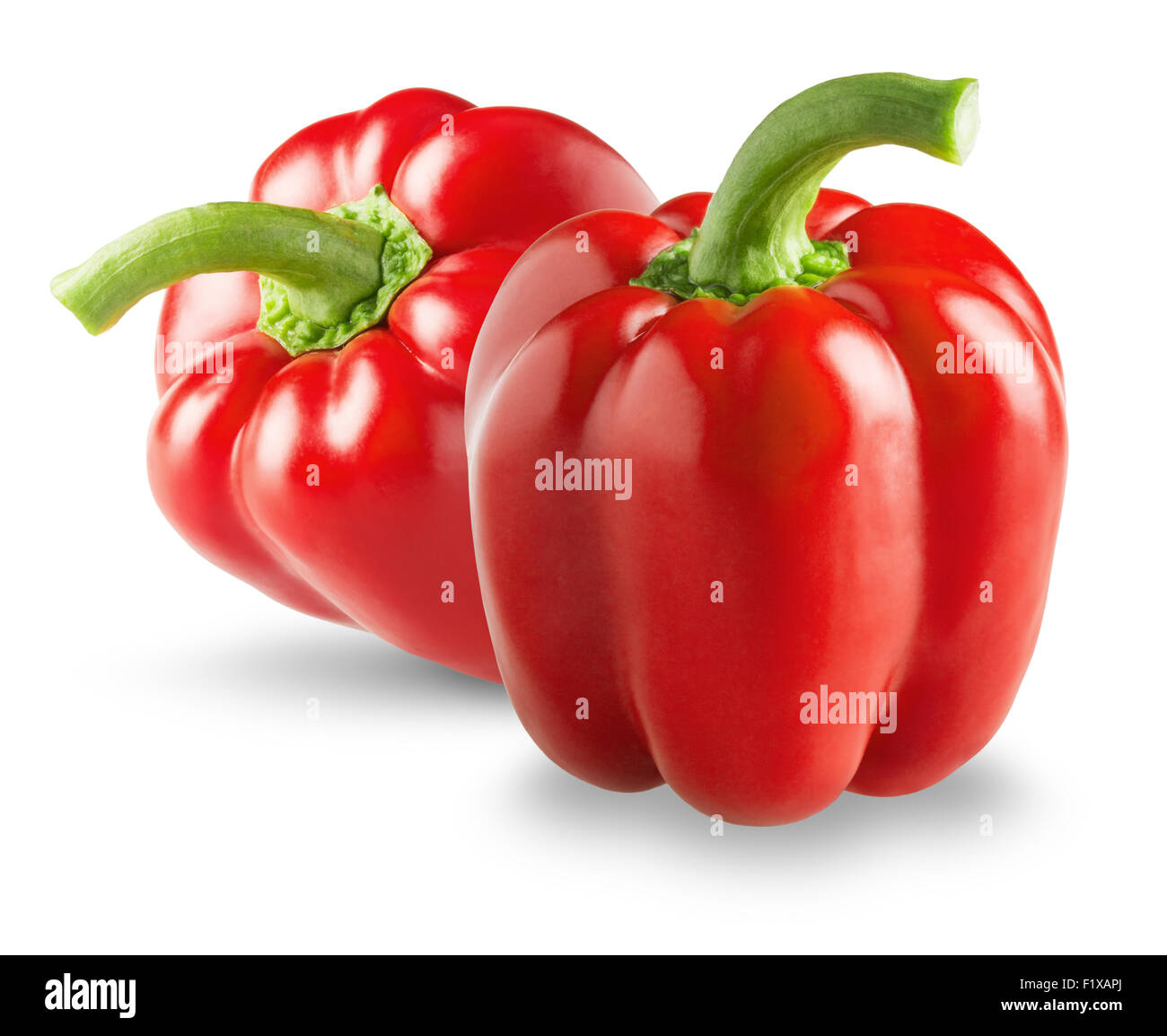red paprikas isolated on the white background Stock Photo - Alamy