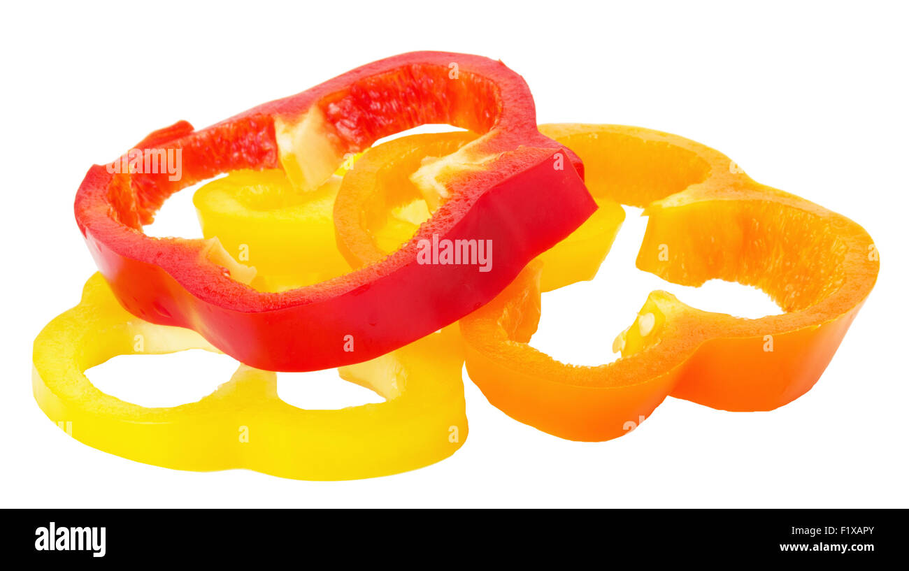 pepper slices isolated on the white background Stock Photo - Alamy