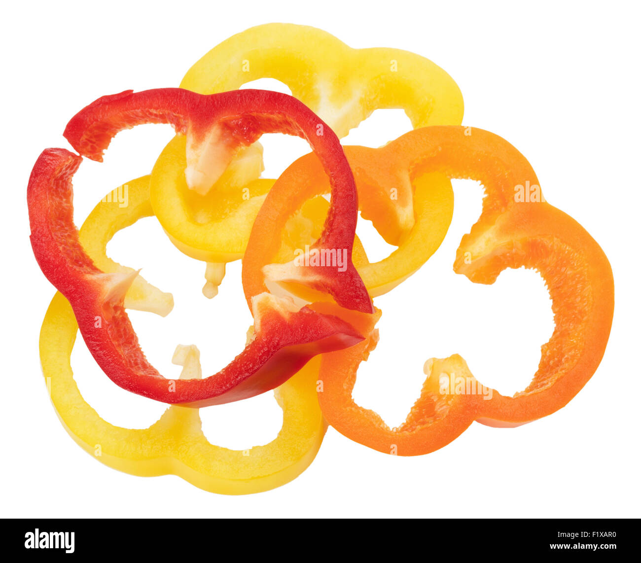 pepper slices isolated on the white background Stock Photo - Alamy