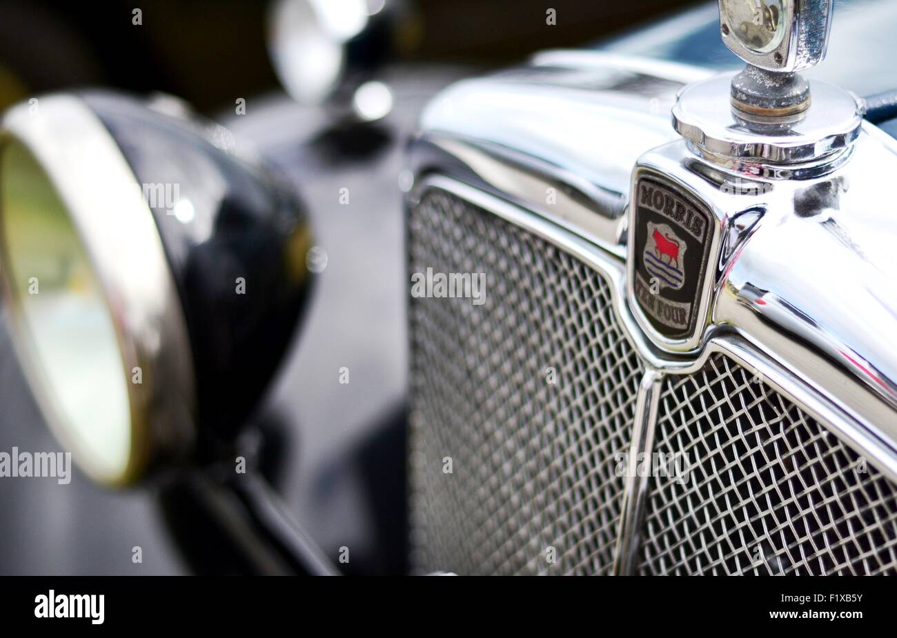 Morris ten four grille and badge Stock Photo - Alamy