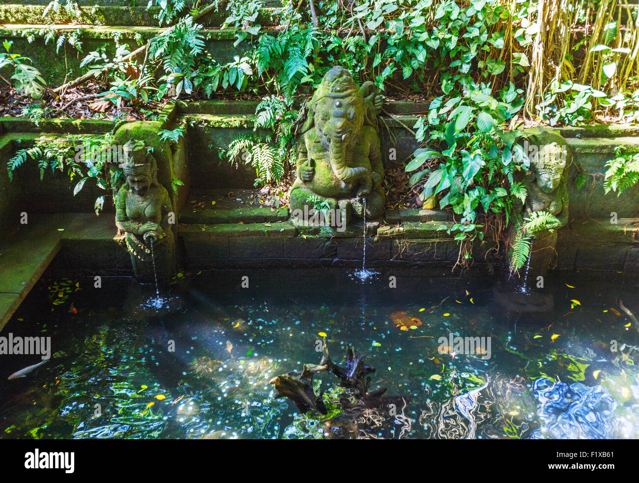 Temple fountain in monkey forest hi-res stock photography and images ...