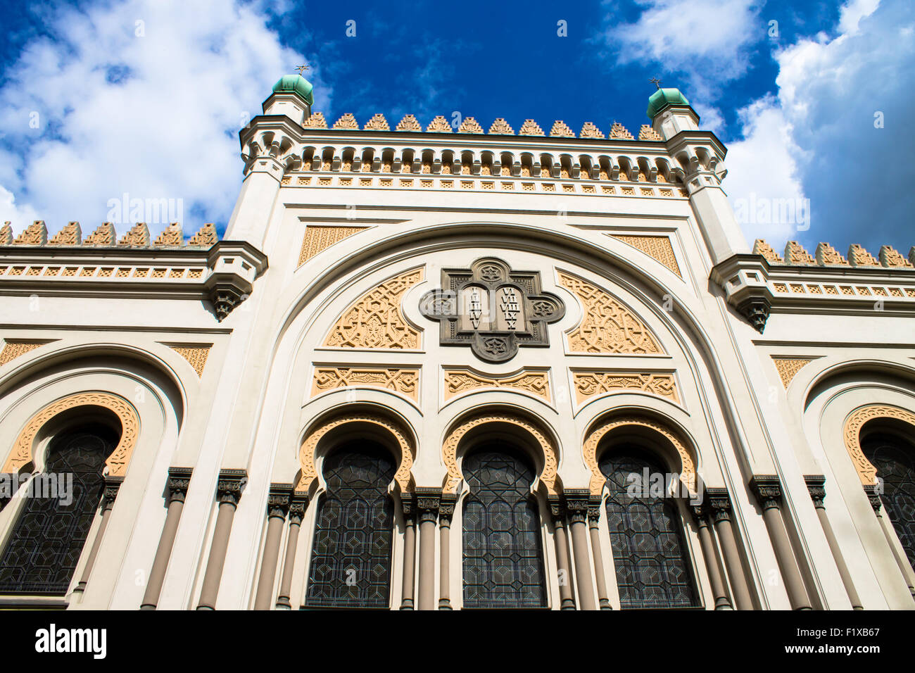 Spanish Synagogue in Prague, capital of Czech Republic. Sunny weather ...