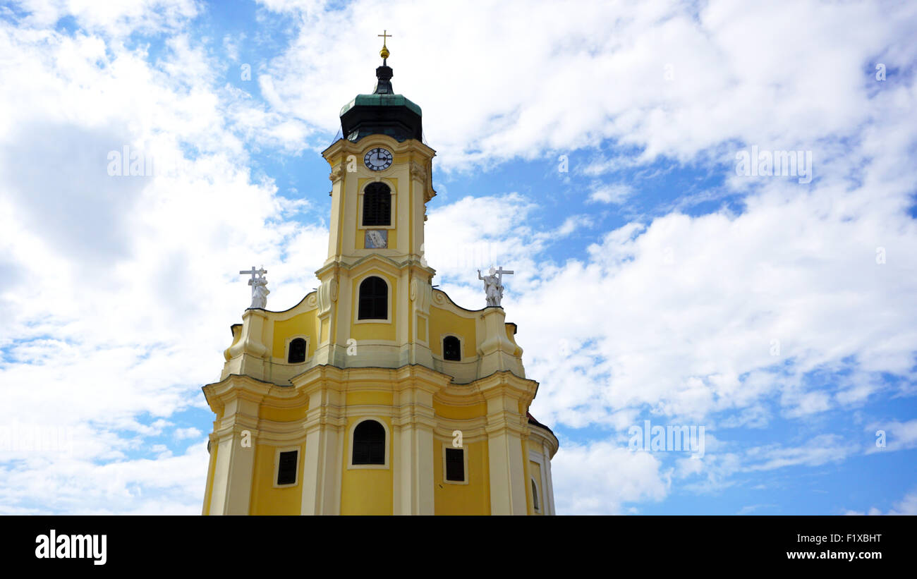 historical church tower close up Austria Stock Photo - Alamy