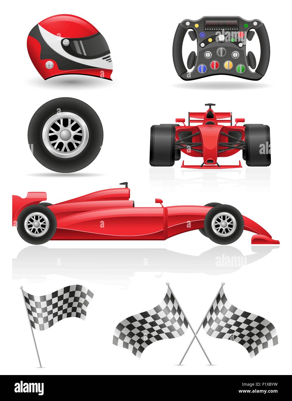 set racing icons vector illustration EPS 10 isolated on white ...