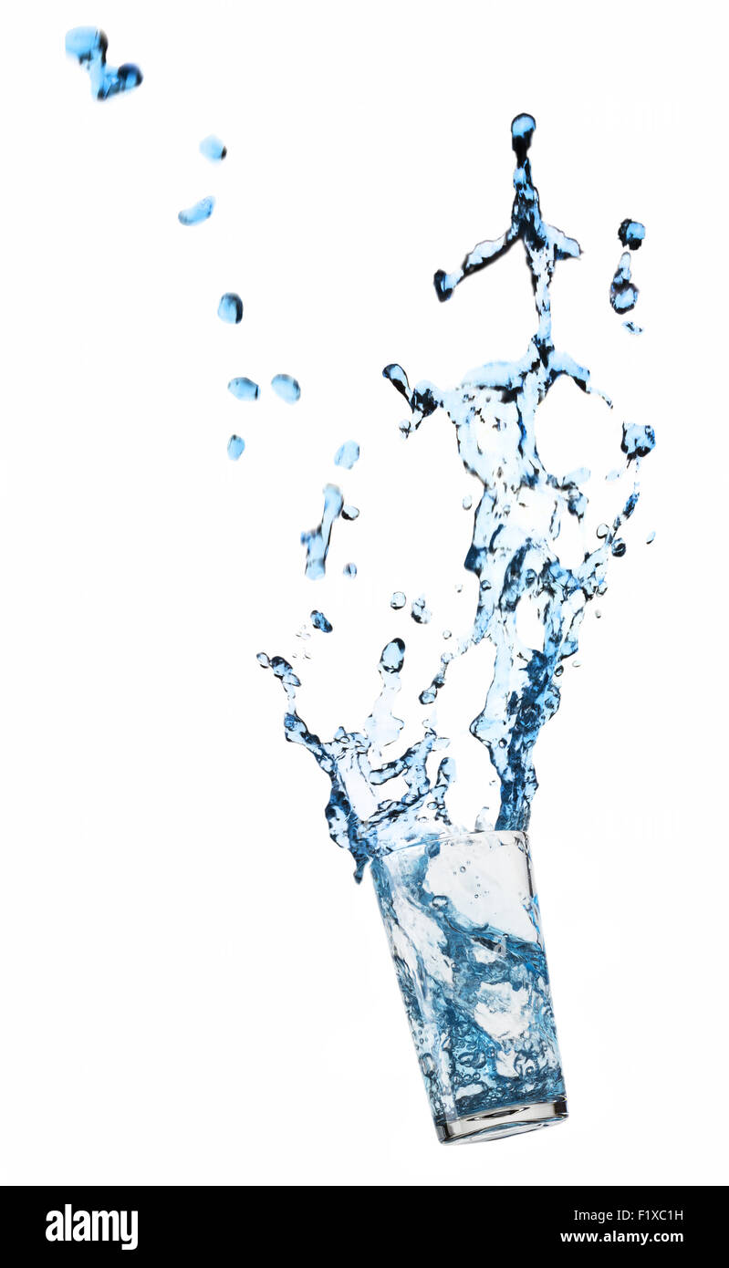 Water splash white background glass hi-res stock photography and images ...