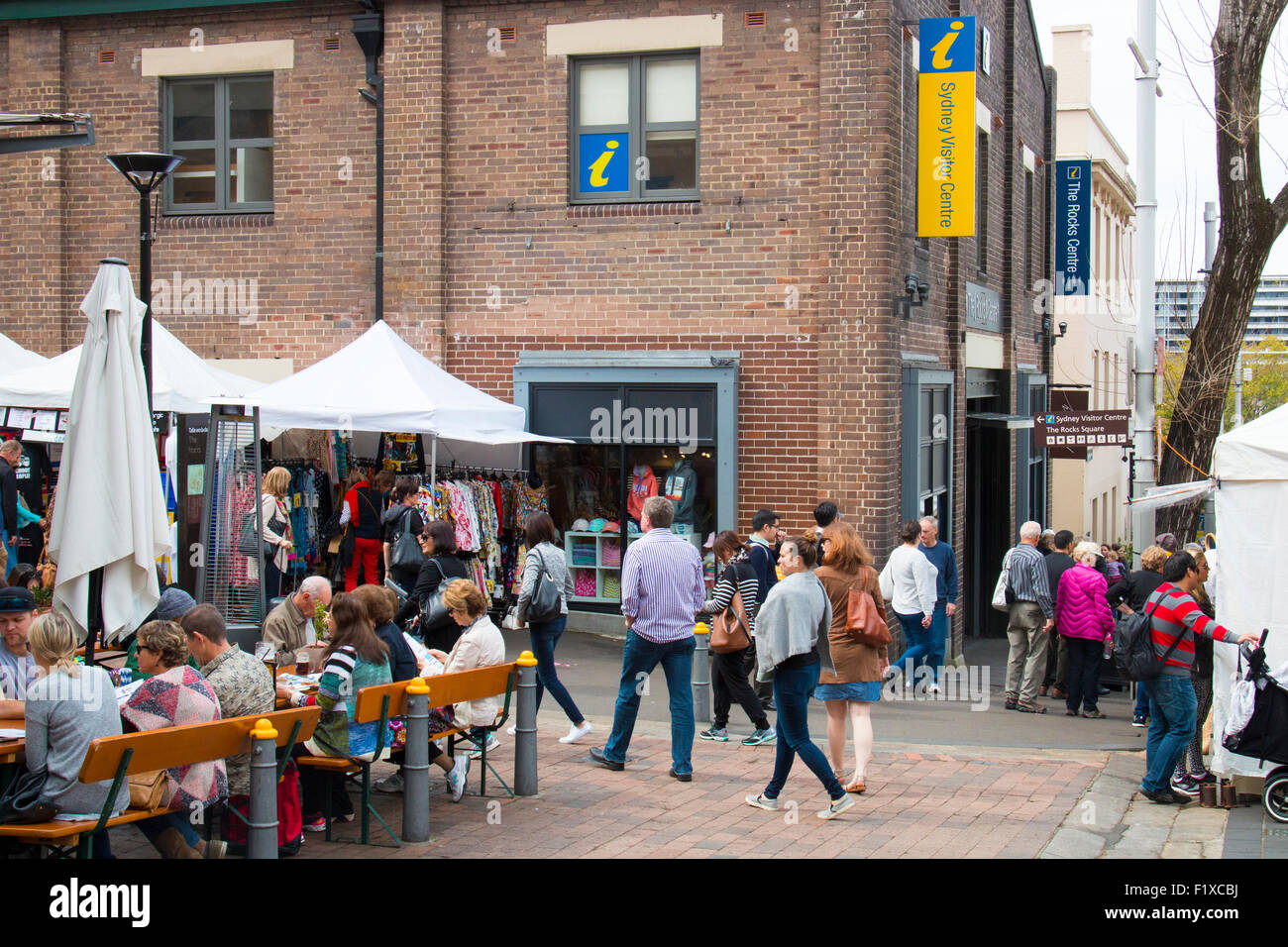stallholders at The Rocks area Markets in Sydney city centre,the ...