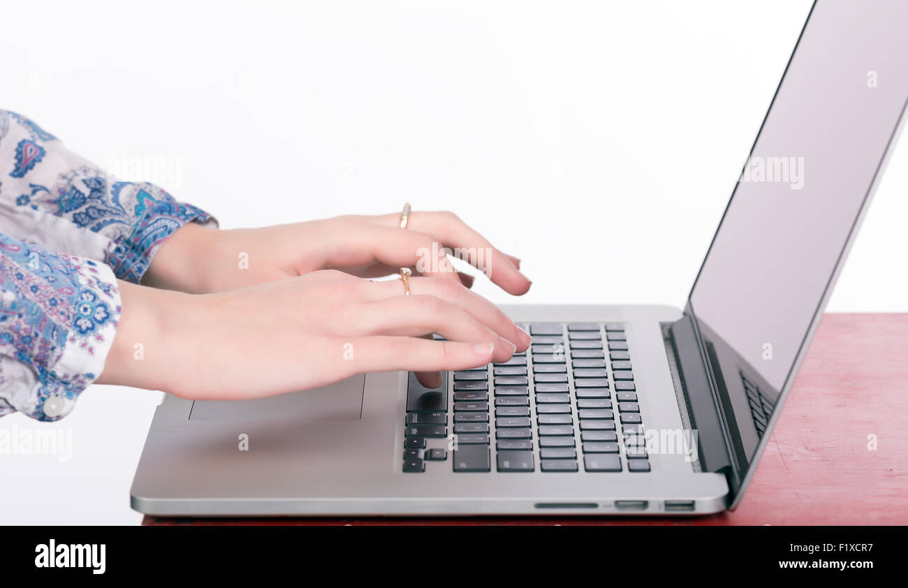 Typing on keyboard Stock Photo - Alamy