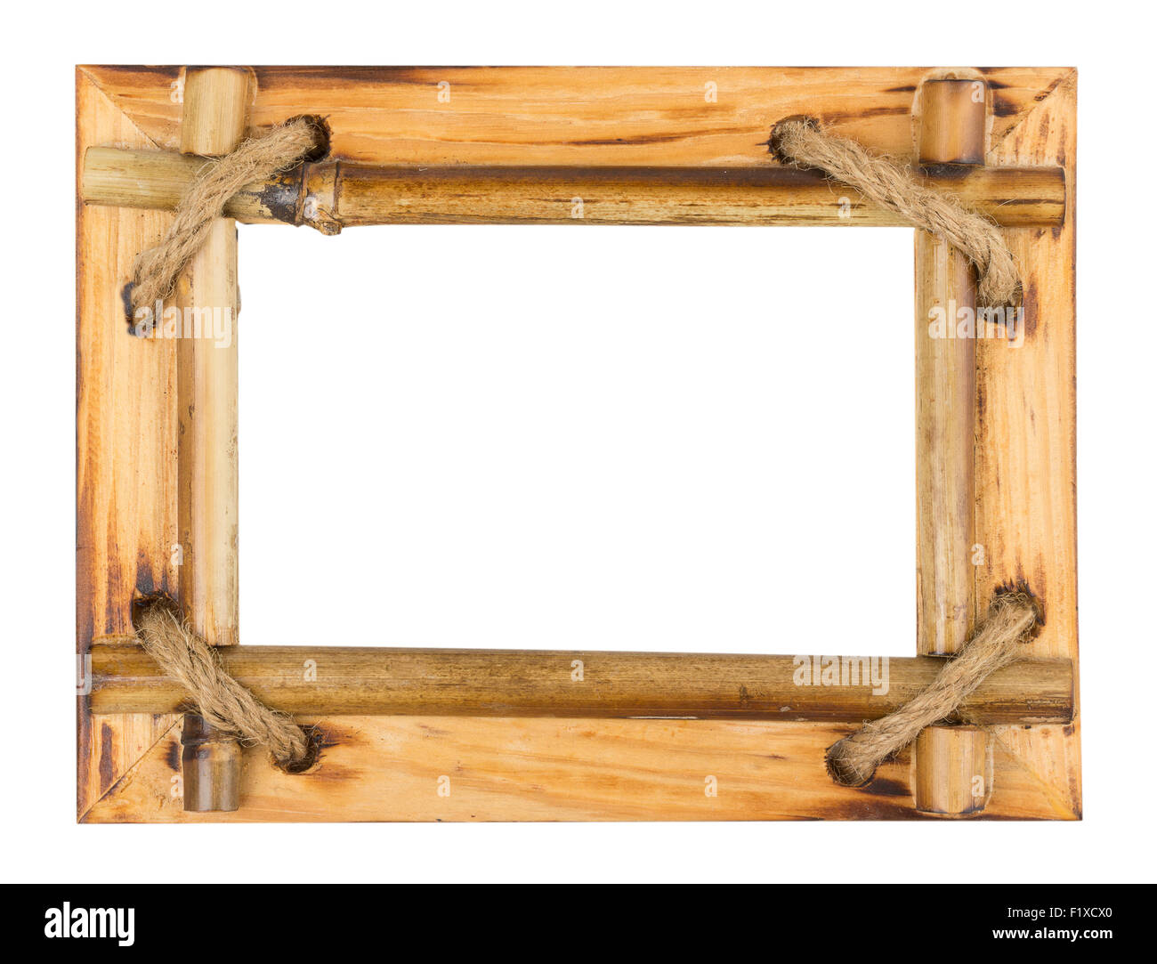 bamboo photo frame isolated on white background Stock Photo - Alamy