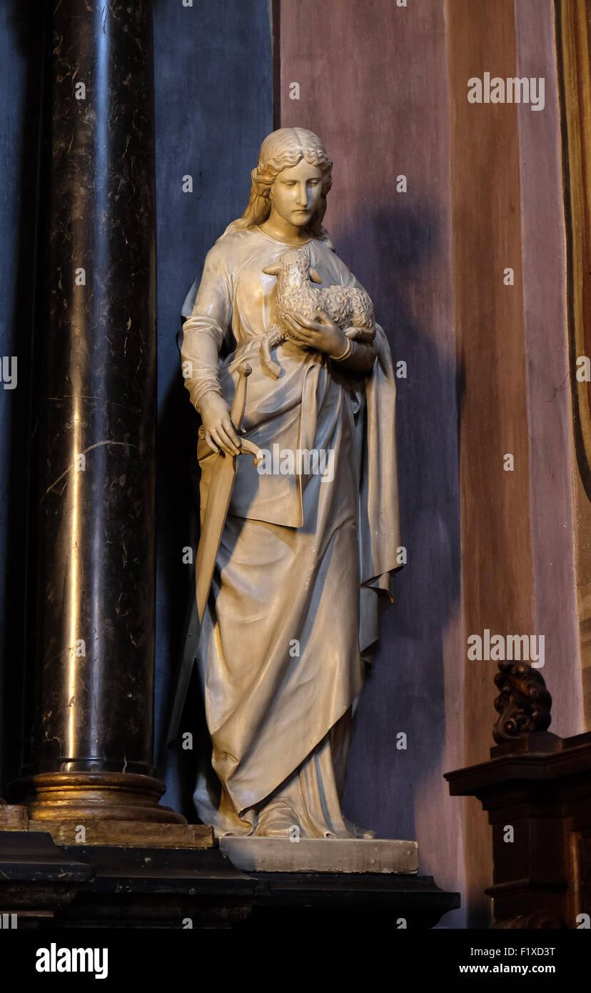 Saint Agnes of Rome statue on the altar in the St Nicholas Cathedral in ...